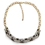 Chain Link Pave Stone Necklace - Modern Jewelry