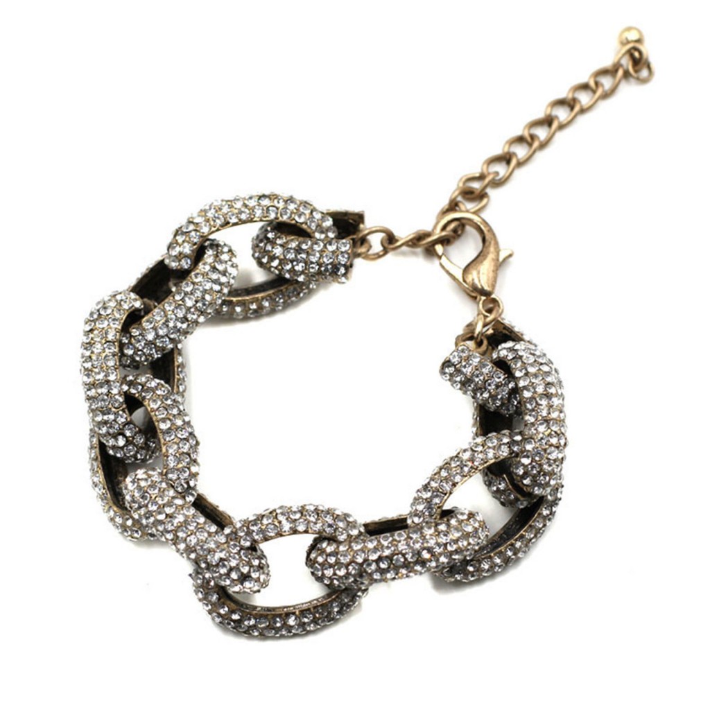 Chain Link Pave Stone Bracelet - Hello Supply Modern Jewelry
